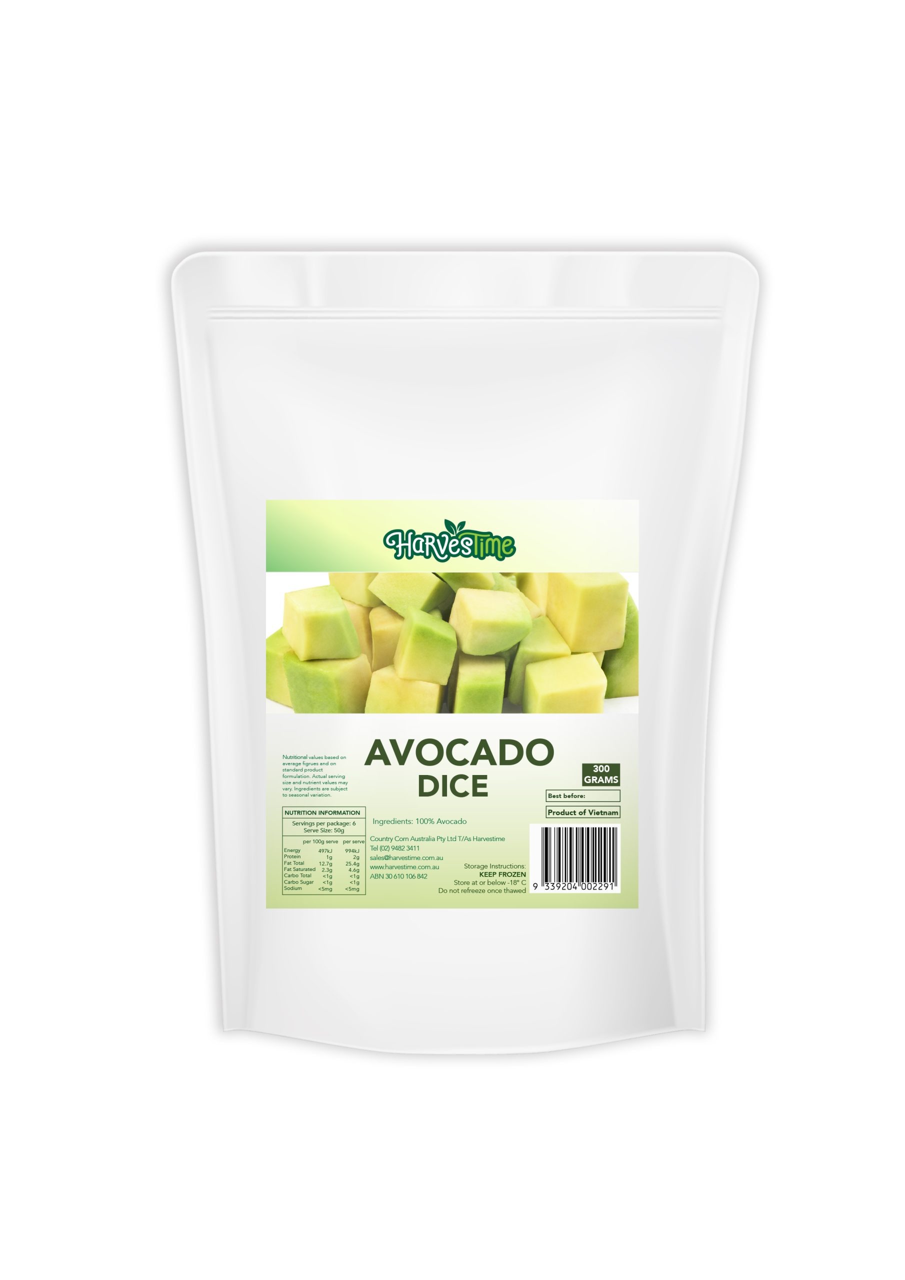 Harvestime Avocado Dice 300g - City Wholefood Distributor