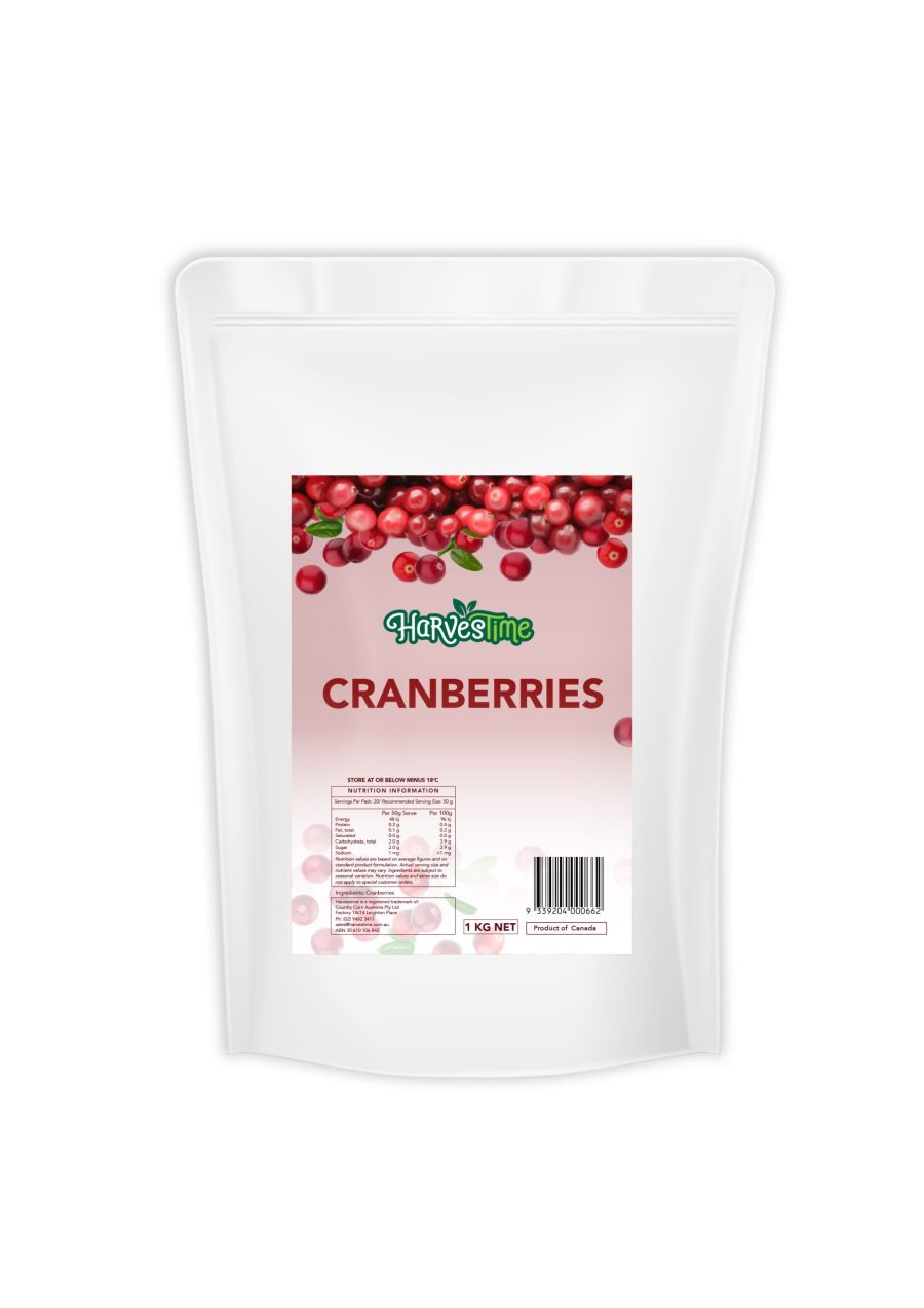 Harvestime Cranberries 1kg - City Wholefood Distributor