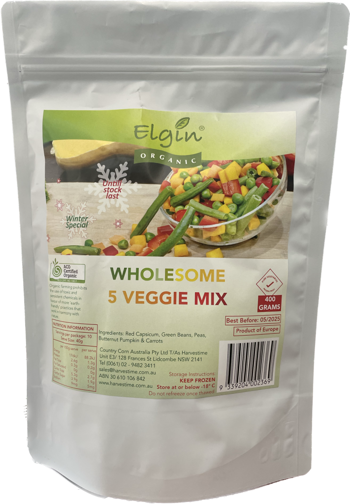 Elgin Organic 5 Veggie Mix 400g ( 12 x 400g | Box ) - City Wholefood ...