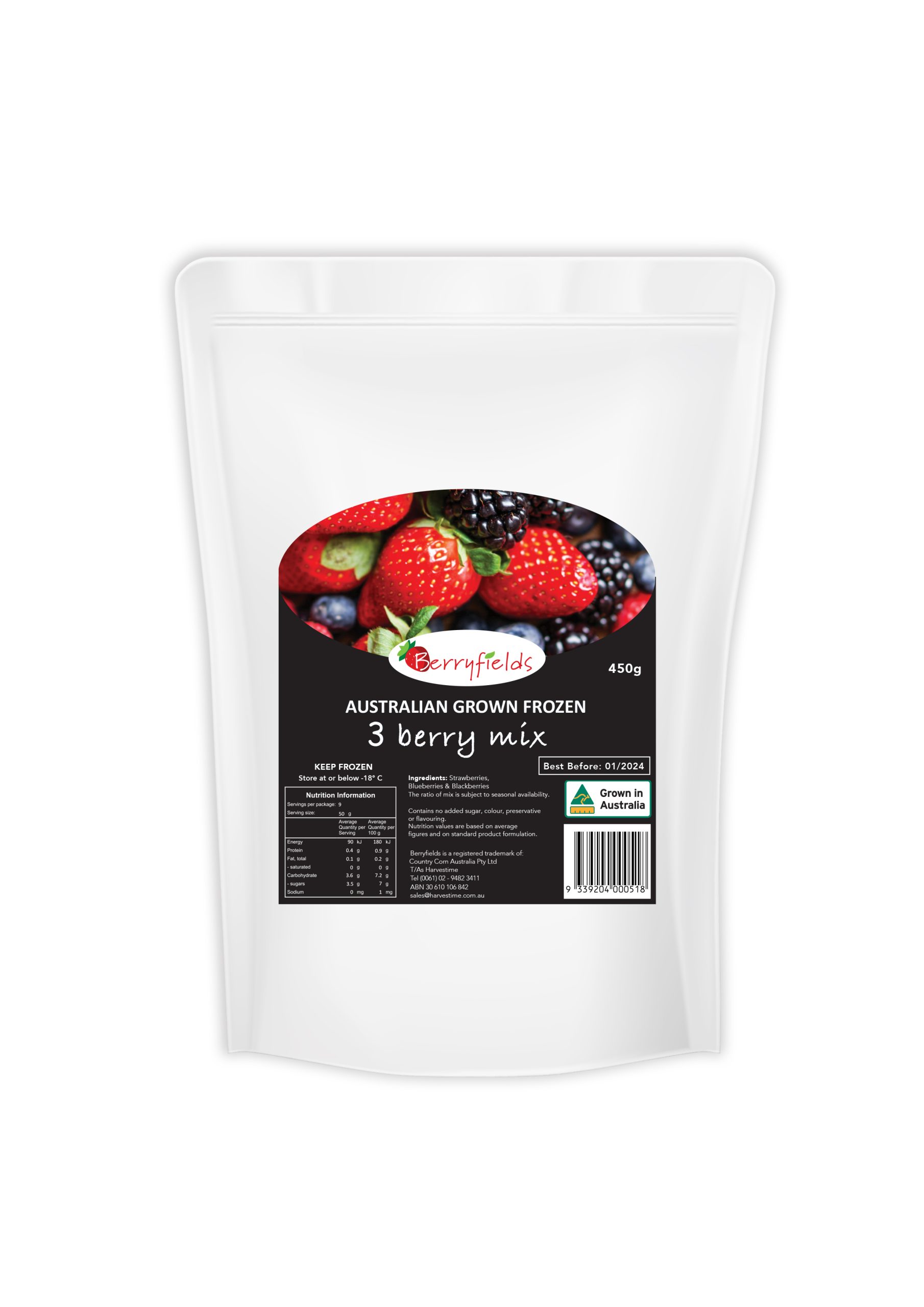 Berryfields Australian 3 Berry Mix 450g - City Wholefood Distributor
